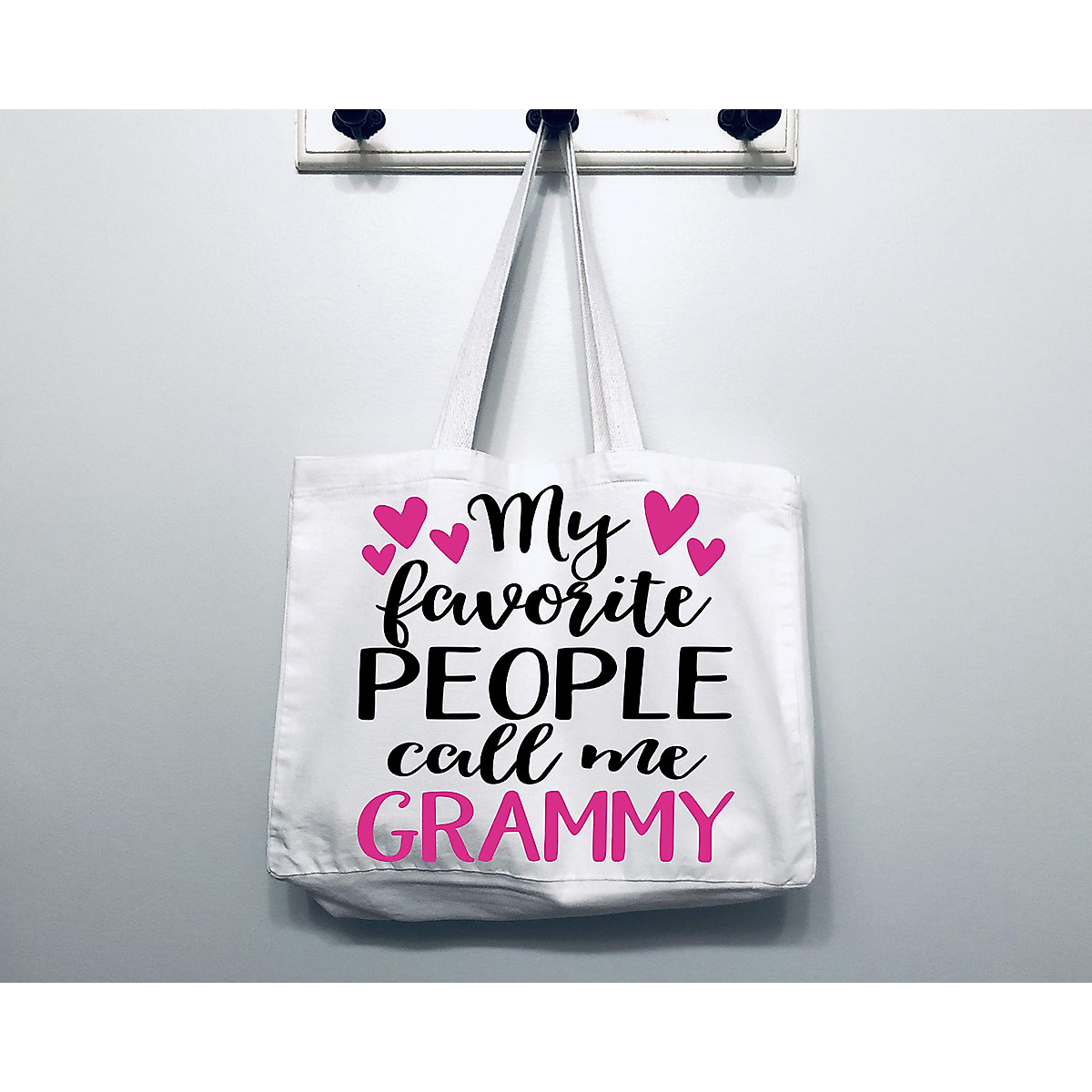 COCOVICI Grammy Tote Bag | My Favorite People Call me Grammy | Grandma Gifts | Grammy Gifts | Grammy Christmas Gift | Christmas Gift from Grandkids (My Favorite People Call me Grammy Pink/Black Font)