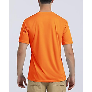 Boladeci Swim Shirts for Men Rash Guard Short Sleeve Tshirts Summer Sun UV Protection Clothing Orange Sport Workout Gym Athletic Shirts Tees