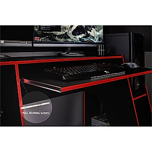 Polifurniture Kyoto Gaming Desk, Black & Red