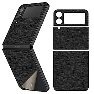 for Samsung Galaxy Z Flip 4 Phone Sticker Skin Wrap Leather Strip Ultra Thin Slim Ultralight Decal Glass Protector Film Protective for Back Camera