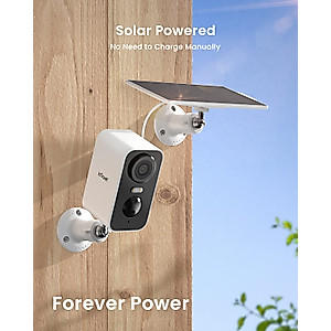 Solar Security Cameras Wireless Outdoor, ieGeek 2 Pack 2K WiFi Battery Camera System for Home Surveillance, Battery Powered Cam with 3MP Color Night Vision, PIR, AI, 2-Way Talk, IP65, Works with Alexa