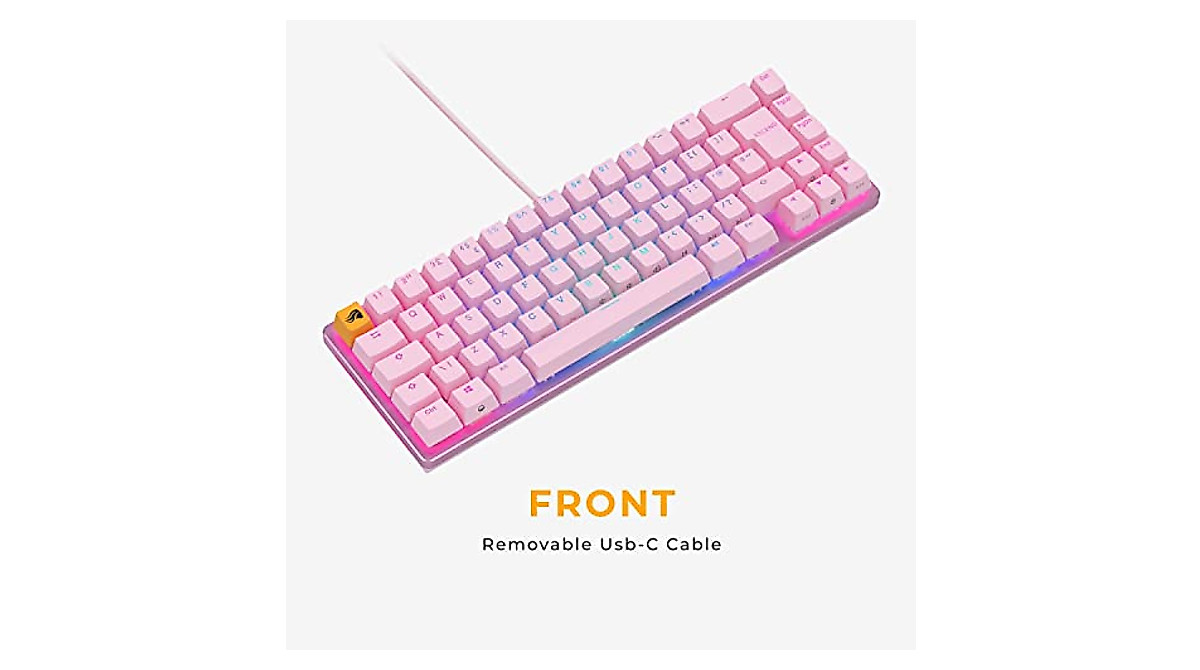 Glorious Pink Gaming Keyboard - Custom 65% TKL Compact