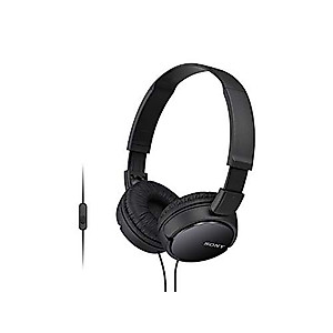Sony ZX Series Wired On-Ear Headphones with Mic, Black MDR-ZX110AP