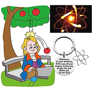 FEELMEM Atom Science Keychain Chemist Gift Future Scientist Gift Behind You All Your Memories Atomic Science Gift Science Student Graduation Gift