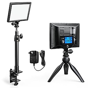 Key Light, Dazzne D20 Video Conference Lighting, Streaming Lighting Dimmable Bi-Color 3200-5600k Video Light with Mini Tripod for Broadcast/Zoom Meetings/Game/Tiktok