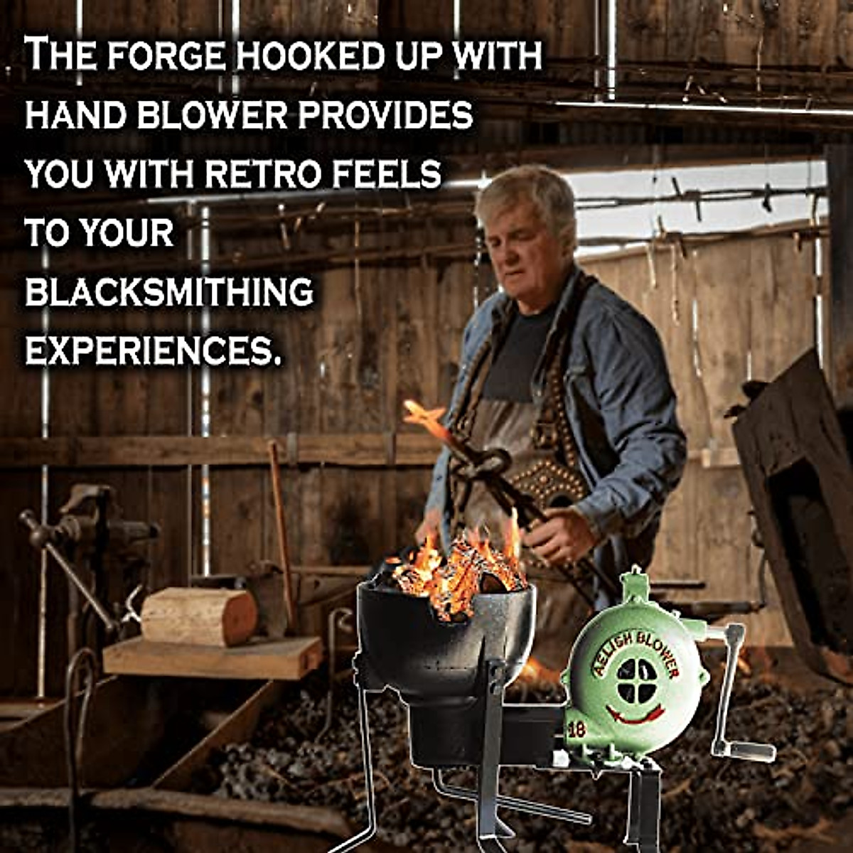 Simond Store Blacksmithing Coal Forge with Hand Blower