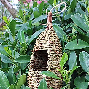 NC Hand-Woven Pet Bird Nest Hut Cage Feeder Parrot Parakeet Toy House Natural Outdoor
