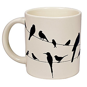 Birds on a Wire Heat Changing Mug - Add Coffee and Colorful Birds Appear