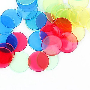 STOBOK 20pcs Bingo Chips Plastic Bingo Markers Set Transparent Counters Counting Chips Bingo Supplies (Sky-Blue)