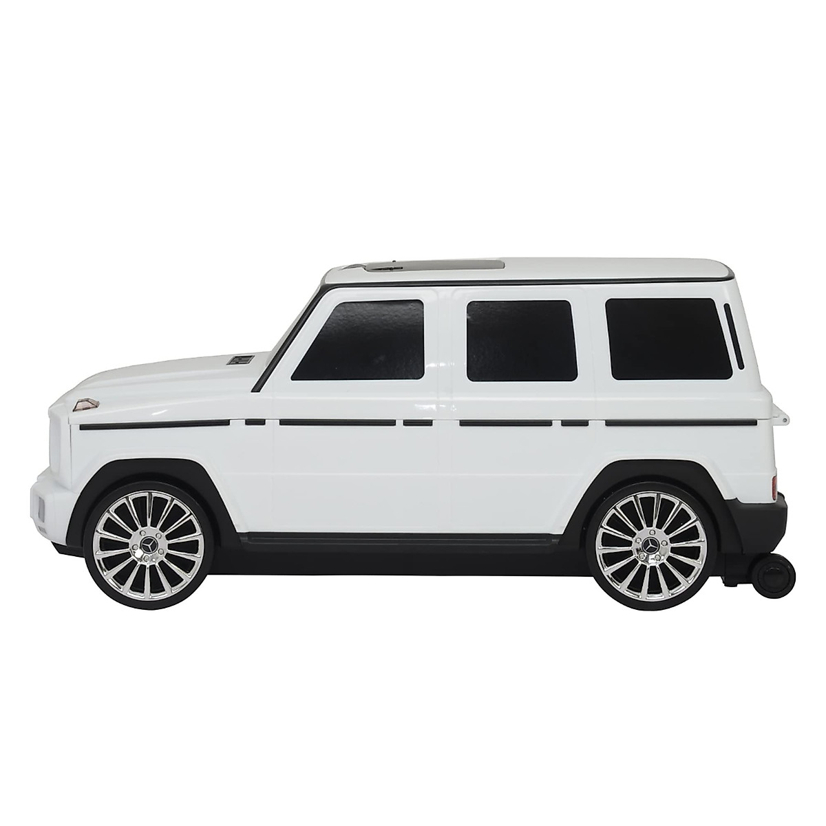 Best Ride On Cars Mercedes G-Class Suitcase Ride On Push Car, Carry-On Luggage for Travel, Realistic Car Look, Inbuilt Storage Space, Compact Size, for Kids Aged 2-6 Years, Large, White