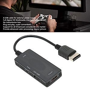 Dilwe 1080P for Dreamcast to HDMI Converter, for Dreamcast HDMI Adapter, with USB Power Cable, HD Cable for Dreamcast to HDTV, Only Work with VGA Compatible Games