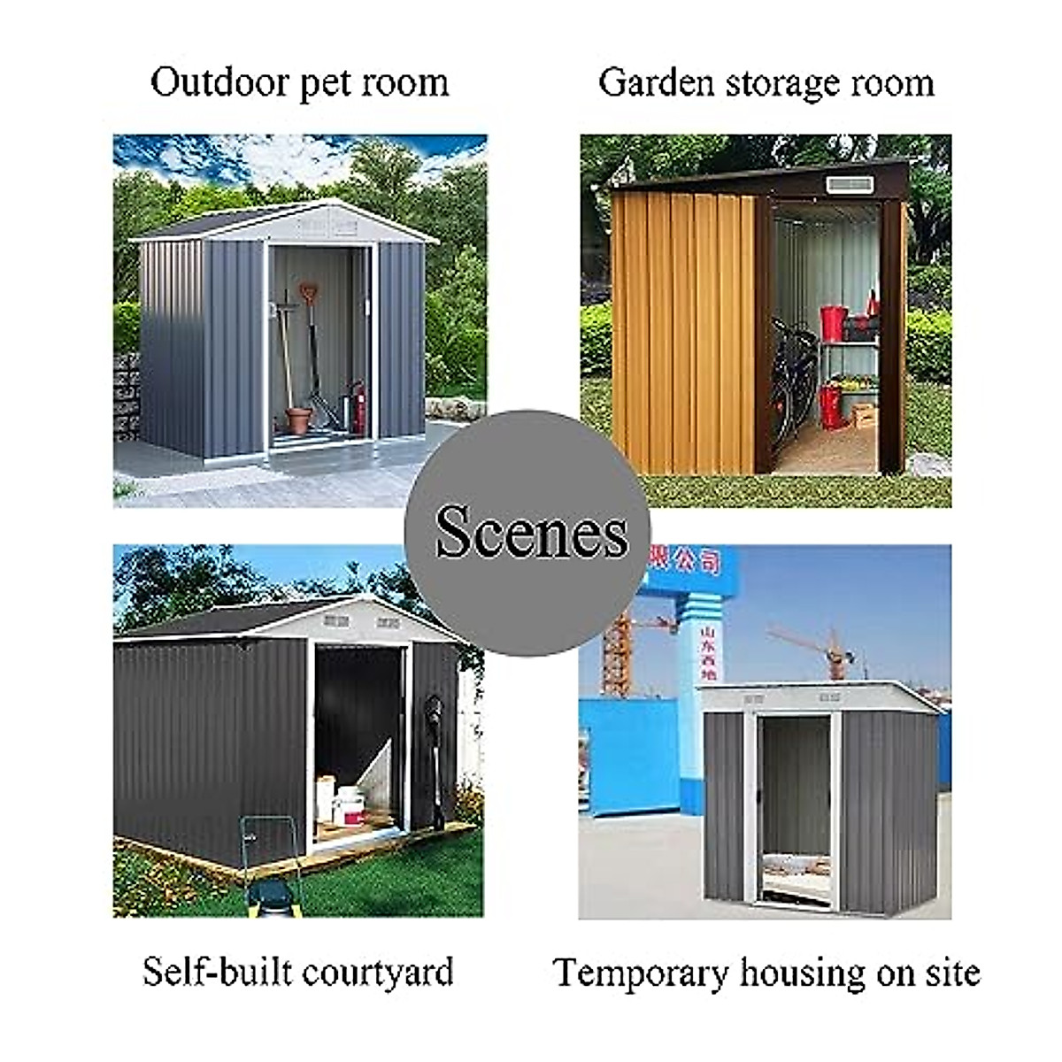 Storage shed，Outdoor Storage shed，Lockable Outdoor Storage shed with Solar Lights，Suitable for Gardens, Yards, terraces, can Store Various Tools, Bicycles, weeders, and Other Outdoor Products (Color