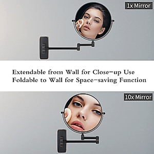 Nicesail Orb 1X/10X Magnifying Makeup Mirrors for Wall Mounted Makeup Mirror 8 Inch, Double-Sided 10x Magnifying Mirror Wall Mount, Oil Rubbed Bronze (8 Inch, 10X)