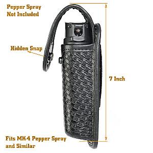 SdTacDuGe Molded OC/Mace Spray Pouch for Duty Belt, OC Spray Holder Pouch with Removable Top Cover and Hidden Snap,Top Flap Police Duty OC Pepper Spray Holder MK3 or MK4 and Similar