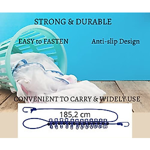 3 Pack Portable Clothesline Windproof Laundry Elastic Travel Clotheslines for Backyard & Balcony Camping on Boat Vacation Hotel Stretchy Retractable Indoor Outdoor Clothes line with 12 Clothespins