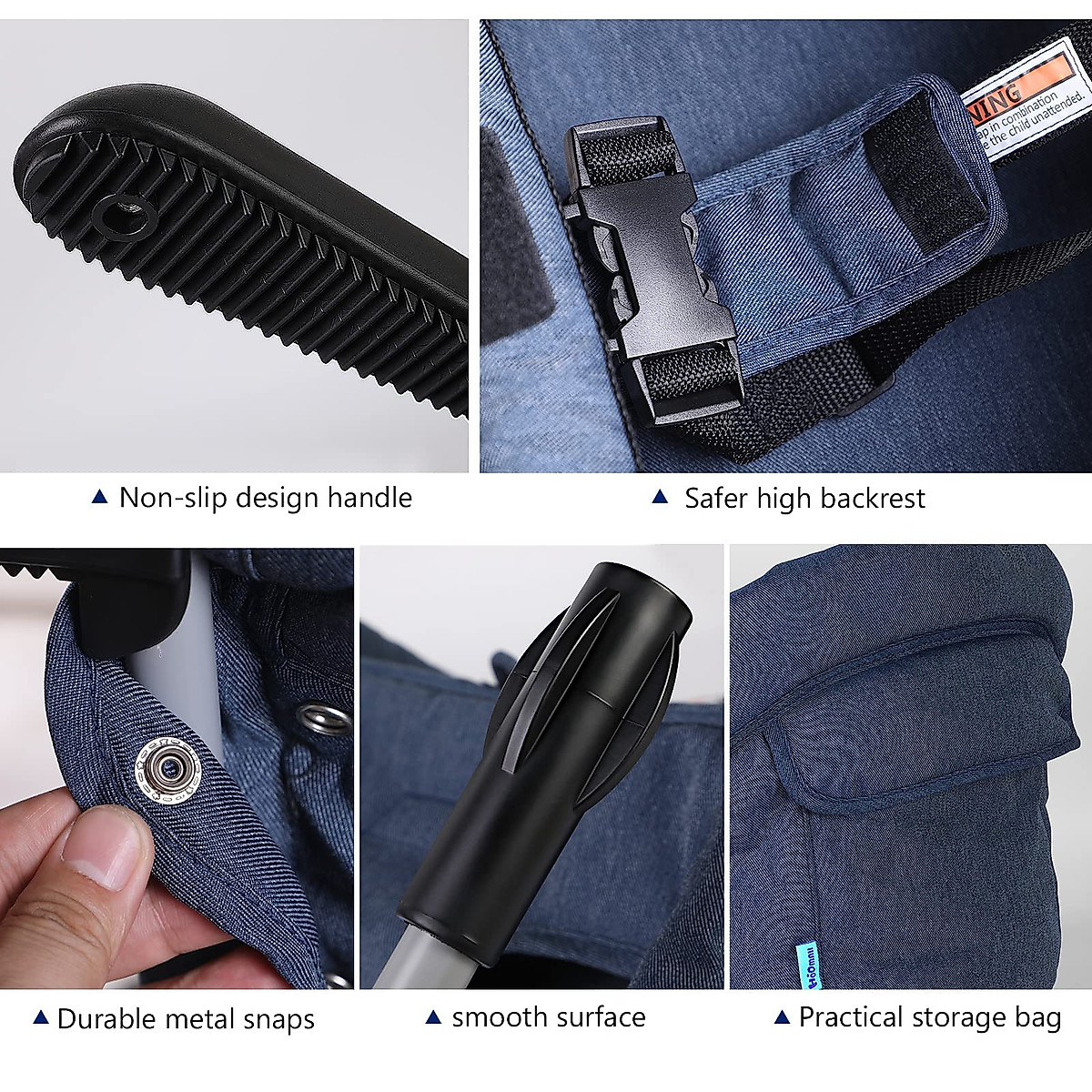 Updated Hook On High Chair, Hoomall Fast Table Chair, High Load Design Clip on High Chair, Fold-Flat Storage Portable Attachable Table Removable Seat Convenient for Home and Travel Navy