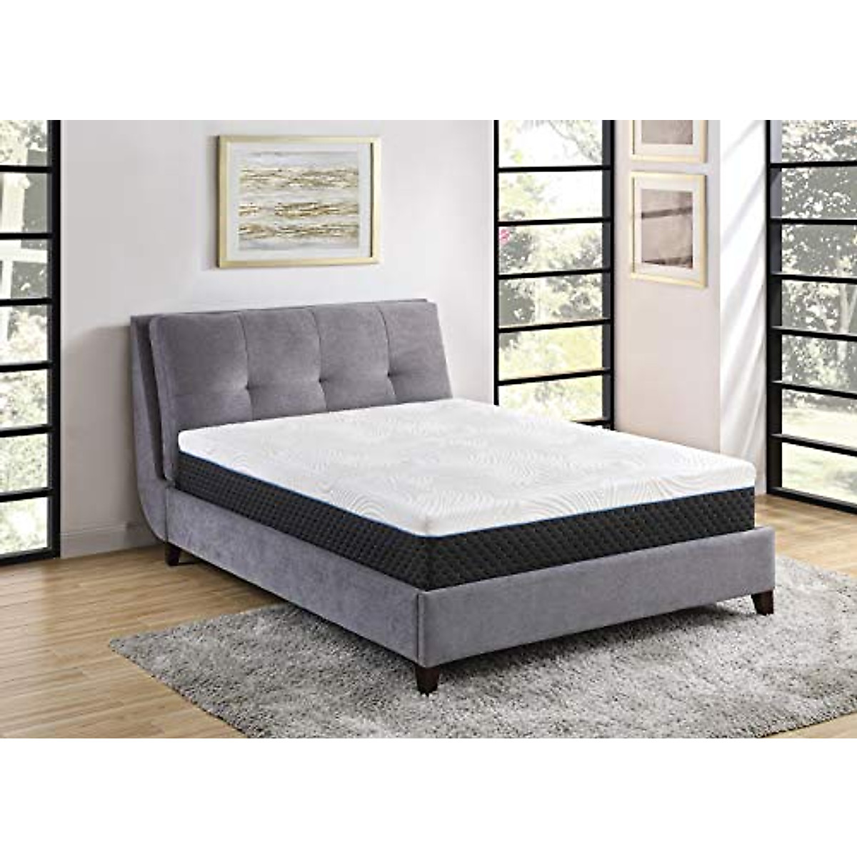 Lexicon Cradle 11-Inch Latex Microcoil Hybrid Mattress, Queen, White