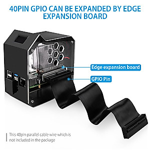 GeeekPi Mini Tower NAS Kit for Raspberry Pi, Pi ICE Tower Cooler with PWM RGB Fan, M.2 SATA SSD Expansion Board, GPIO 1 to 2 Expansion Board for Raspberry Pi 4 Model B