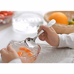 WEKTUNAA Stainless Steel Child Toddler Flatware Set, Kids Fork Knife Spoon, Mirror Polished, Steel Utensils for Toddler and Child