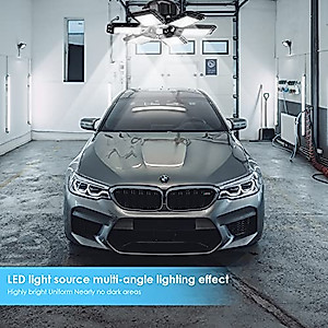 KASLIGHT 2 Pack Garage Light, 160W 16000LM 6500K Deformable Garage Ceiling Lights with 6 Adjustable Panels Led Garage Light, Bright Shop Lights for Garage Attic Workshop Basement Bay Warehouse