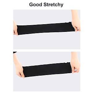 Bememo 4 Pairs Arm Warmer Fingerless Gloves for Women Long Arm Sleeves Knitted Elbow Length Gloves Gothic Thumb Hole Gloves (Black, Light Grey, Dark Grey, Coffee)