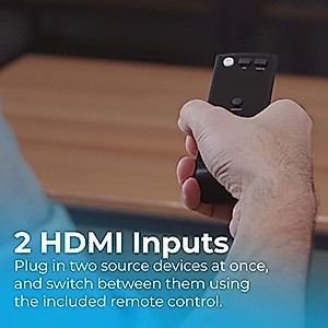 Nyrius Aries Home+ Wireless HDMI 2X Input Transmitter & Receiver for Streaming HD 1080p 3D Video and Digital Audio from Cable Box, Satellite, Bluray, DVD, PS4, PS3, Laptops, PC (NAVS502)
