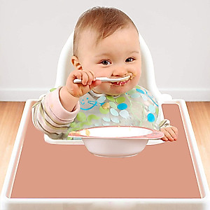 Baby High Chair Placemat for Antilop High Chair, Silicone Mat for Antilop Baby High Chair Tray Accessories, Finger Foods Placemat for Toddler and Babies Girls… (Peach)