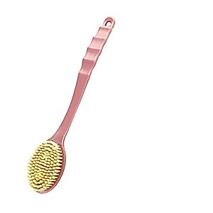 INGVY Dry Brushing Body Brush Bath Brush Back Body Bath Shower Sponge Scrubber Brushes with Handle Exfoliating Scrub Skin Massager Exfoliation Bathroom Brush (Color : Pink)