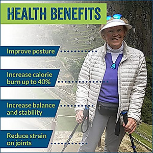 Nordic Walking Poles - True Classic Nordic Glove Grips, Lightweight, Adjustable, and Collapsible -2 Pieces w/flip Locks, Detachable Feet and Travel Bag by York Nordic - Heights 5'4"-6'2"