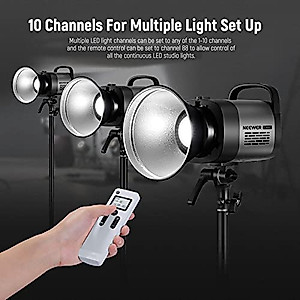 NEEWER Upgraded CB60 70W LED Video Light, Continuous Lighting with 5600K Daylight/CRI 97+/TLCI 97+/9000Lux@1m/Bowens Mount&2.4G Wireless Remote for Studio/Outdoor Photography/YouTube Videos (Gray)