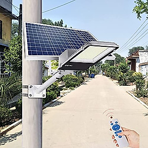 Commercial Solar Street Light Solar Parking Lot Lights Commercial Remote Control IP65 Waterproof Solar Street Lights Outdoor Dusk to Dawn Motion Sensor,5000W