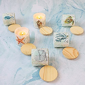Gorge Moment Scented Candles, 6 Pack Candles for Home Scented, Ocean Themed Glass Jar Candle with Wooden Lid, Aromatherapy Candle Gifts Set for Anniversary Birthday Christmas Mother Valentine's Day