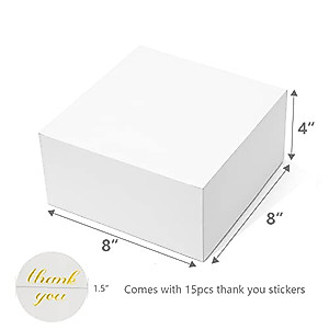 Timirog White Gift Boxes 12 Pack 8x8x4 Inches Bridesmaid Proposal Boxes with Lids, Paper Present Box Empty for Graduation, Birthday, Wedding, Party Favor, Treat, Holiday, Engagement, Father's Day