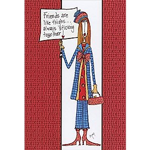 Pictura Friends are Like Thighs Dolly Mamas Funny/Humorous Feminine Birthday Card for Her/Woman