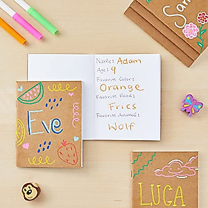 48 Pack Mini Blank Notebooks Bulk, Unlined Kraft Paper Sketchbook Journals for Kids, Students, Drawing, Writing (4.3 x 5.6 In, 24 Sheets Each)