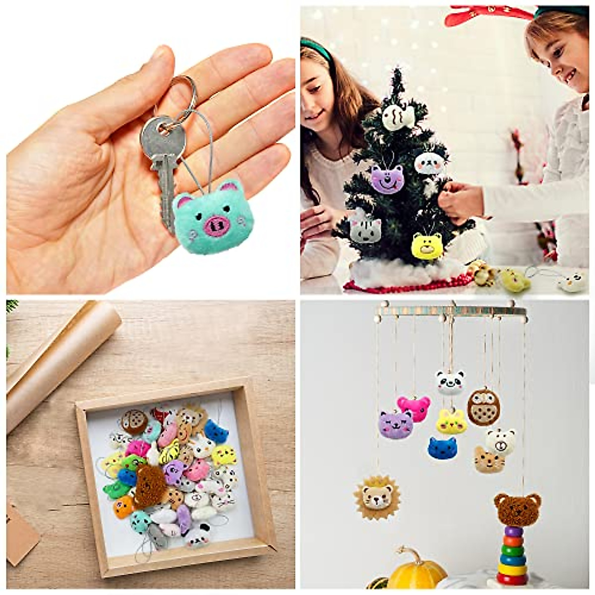 XIPEGPA 40 PCS Mini Animal Plush Toys Set Cute Small Animal Stuffed Toy Keychain for Party Favors Keychain Ornament for Goody Bag Easter Egg Stuffers Carnival Birthday Party Classroom Prizes