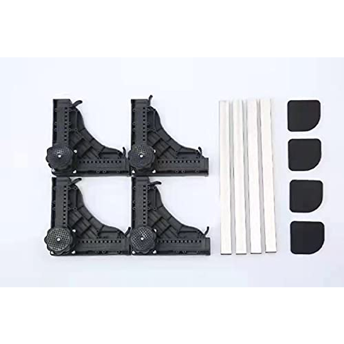 QQUN Adjustable Mini Fridge Stand- Dryer Dorm Refrigerator Washing Machine Base- Washer Pedestal- Strong Feet for Machine- (Black)