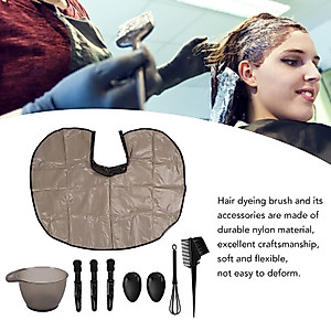 6 Pieces Hair Dye Coloring Kit, Hair Coloring Tool with Brush Blender Ear Muffs Dyeing Bowl Bib Hairdressing Clip Hair Coloring Tool for Home Salon