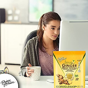 Prince of Peace Instant Ginger Honey Crystals with Lemon, 60 Sachets – Instant Hot or Cold Beverage – Easy to Brew – Drink Like a Tea – Caffeine and Gluten Free – Real Ginger