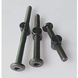 Black Baby Bed Crib Screws Hardware Replacement Kit 15-Set M6x40/50/60/70/80mm Hex Socket Head Bolt and Barrel Nuts Assortment Kit