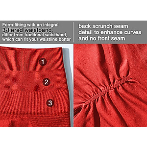 YEOREO Women Intensify Athletic Shorts Seamless Scrunch Workout Shorts High Waisted Active Gym Yoga Shorts Formula Red XS