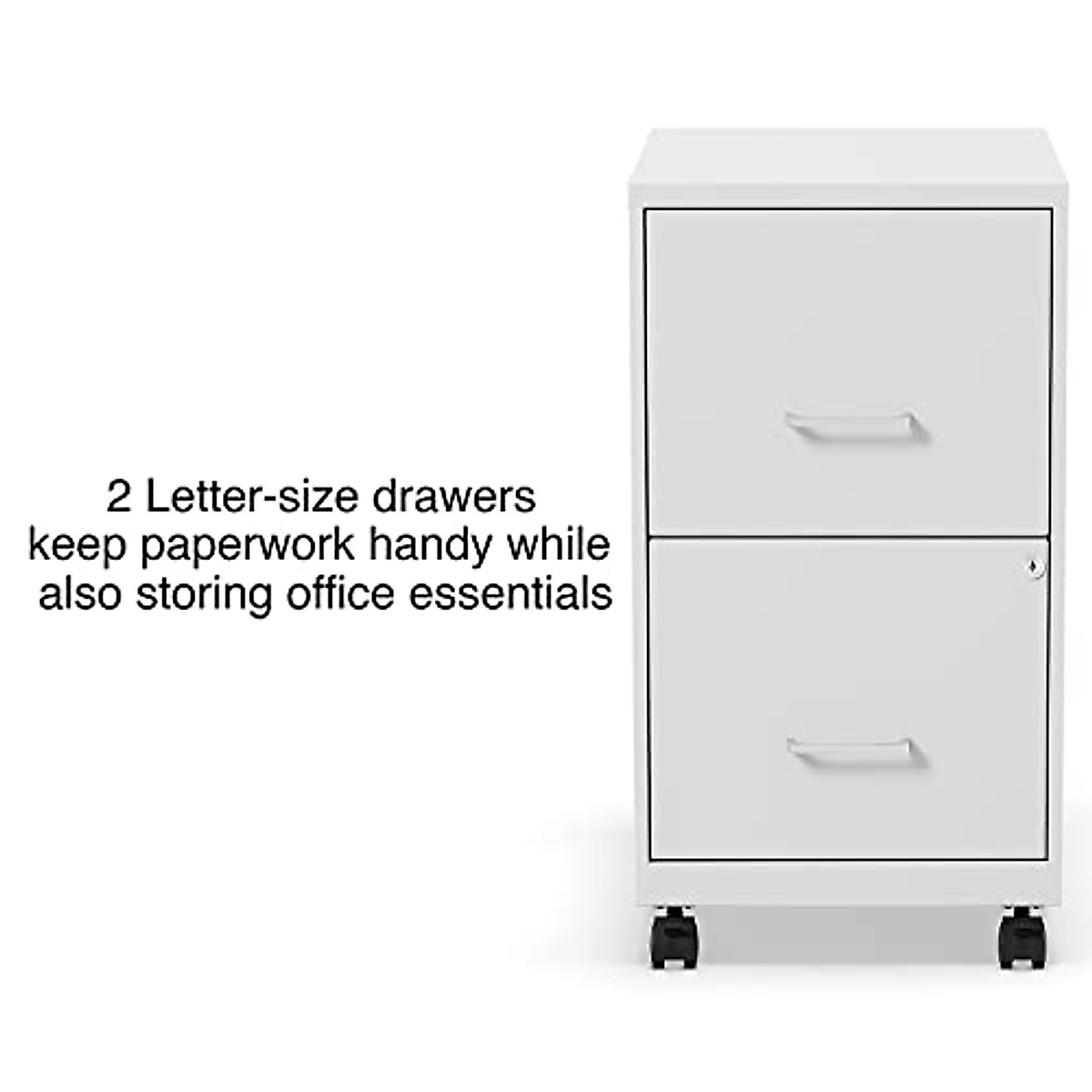 STAPLES 2-Drawer Vertical Mobile File Cabinet, Letter Size, Pearl White, 18-Inch-D (19634)