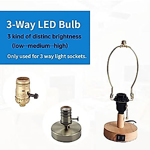 4-Pack 3-Way Light Bulbs 30 70 100 Watt Soft White 3000K Equivalent, Three Way LED Bulb 3/7/10W,for in Table Lamps, Sconces, and Open Fixtures