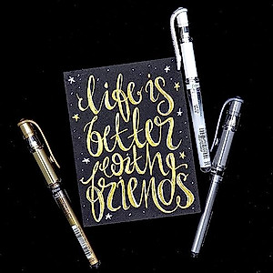 Uni-Ball Signo Broad Point Gel Impact Pen White Ink-1.0mm Value Set of 5