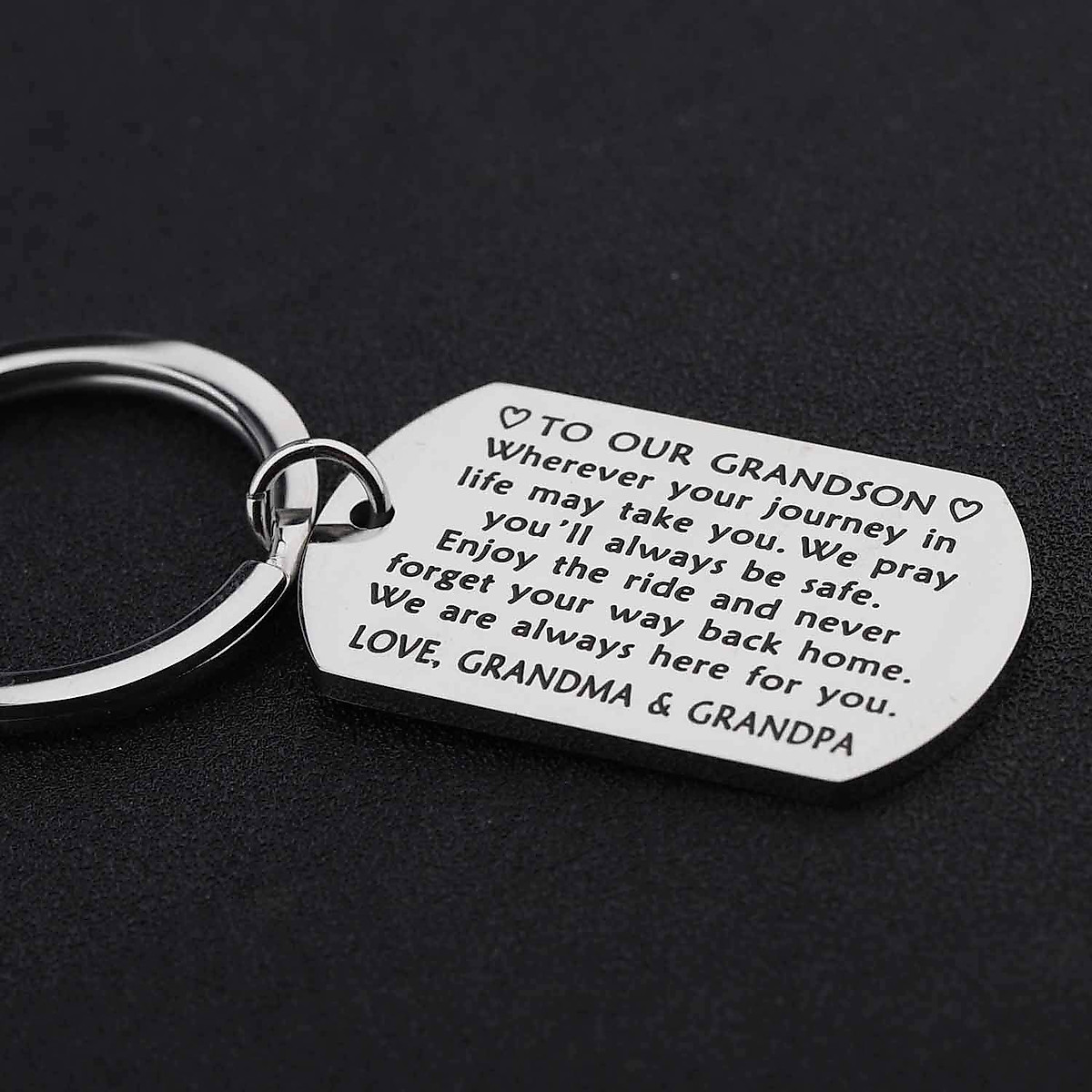 to Our Grandson Keychain Grandson Gifts from Grandparents Grandson Graduation Gifts Birthday Gifts Enjoy the Ride and Never Forget Your Way Back Home