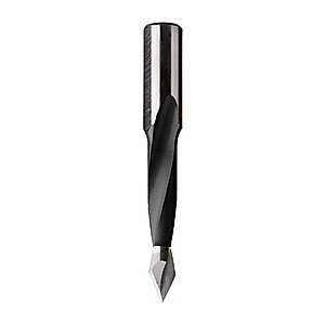 CMT 314.120.11 2 Flute Dowel Drill for Through Holes, 12mm (15/32") Diameter, 10x26mm Shank, Right-Hand Rotation