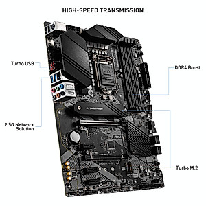 MSI Z490-A PRO ProSeries ATX Motherboard (10th Gen Intel Core, LGA 1200 Socket, DDR4, Dual M.2 Slots, USB 3.2 Gen 2, 2.5G LAN, DP/HDMI)
