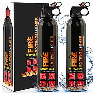 Fire Extinguisher for Home - 2pack Car Fire Extinguisher Mount, Small A B C K Fire Extinguisher, Water-Based Fire Extinguishers for Car/House/Kitchen/Truck/Marine/Boat/Vehicle/utv/rv