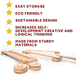 Wooden Balance Beam stepping stones outdoor kids balance board indoor toddler montessori coordination toys gross motor equipment for Kids Furniture gymnastics balance game (15 Balance beam, Wood)