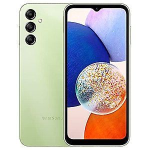 SAMSUNG Galaxy A14 5G + 4G LTE (128GB + 4GB) Unlocked Worldwide (Only T-Mobile/Mint/Tello USA Market) 1 Year Warranty Latin America 6.6" 50MP Triple Camera + (15W Wall Charger) (Green)
